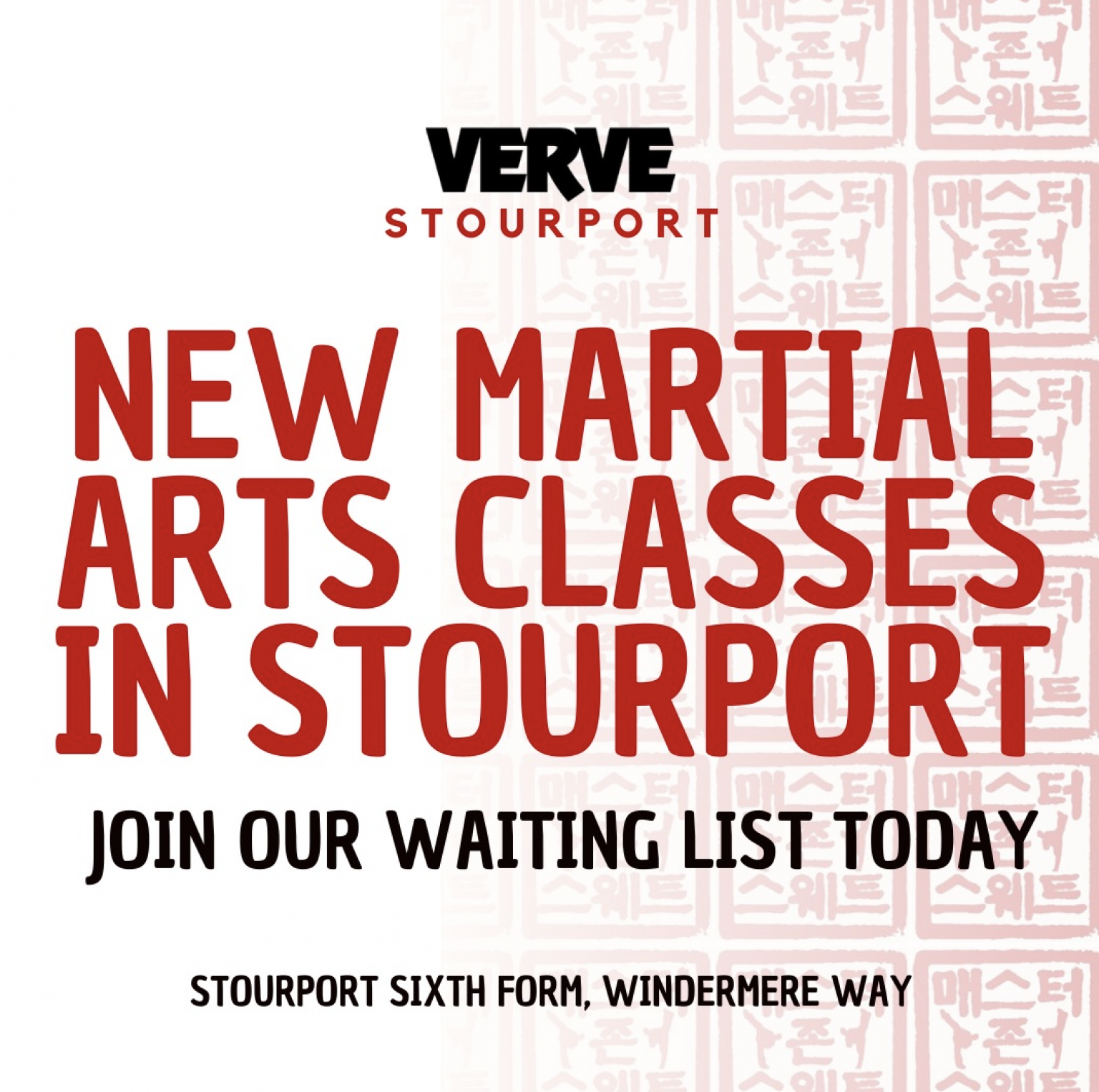 NEW school opening in Stourport - Verve Martial Arts